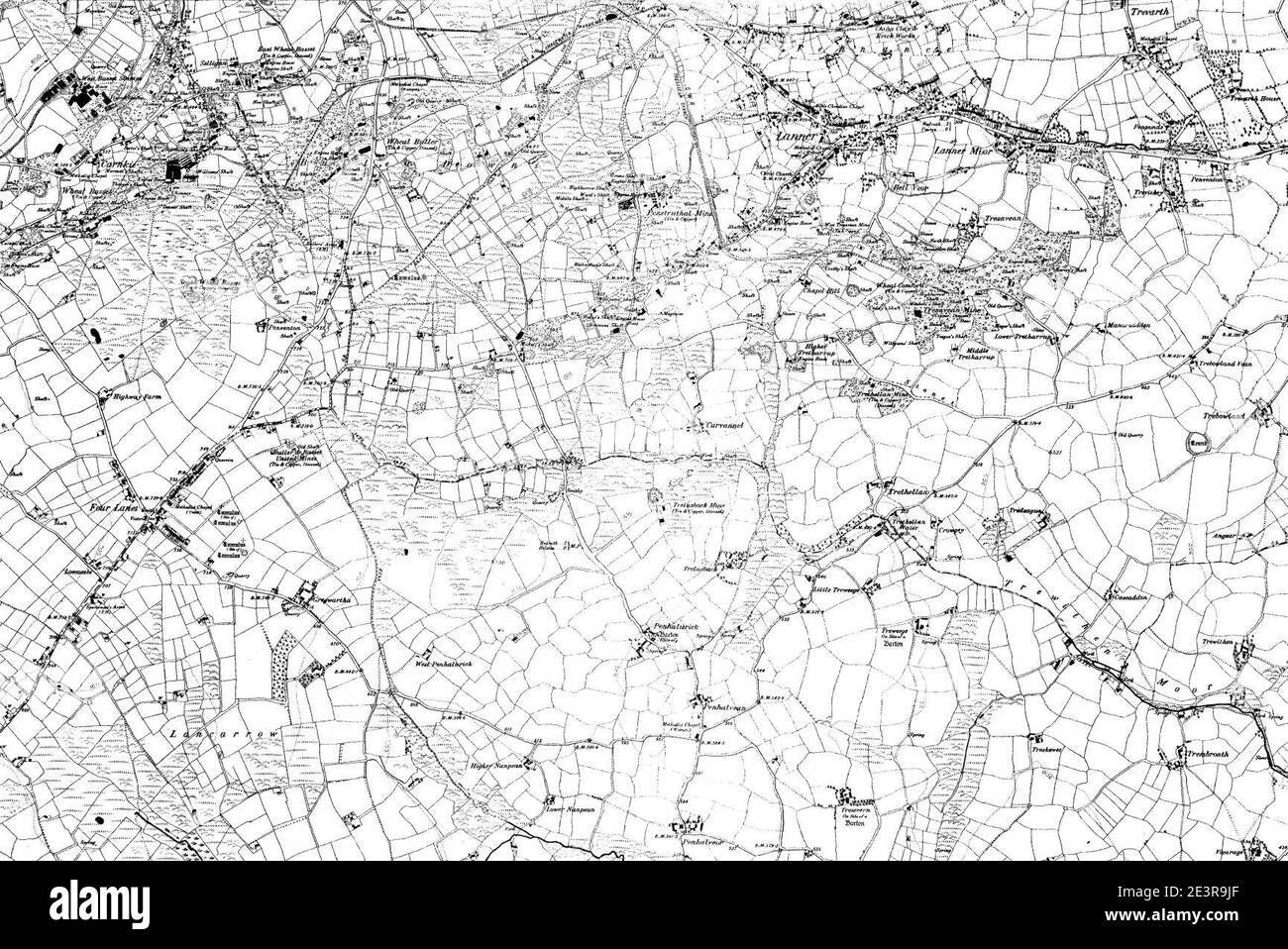 Map of Cornwall OS Map name 063-SE, Ordnance Survey, 1868-1896 Stock ...