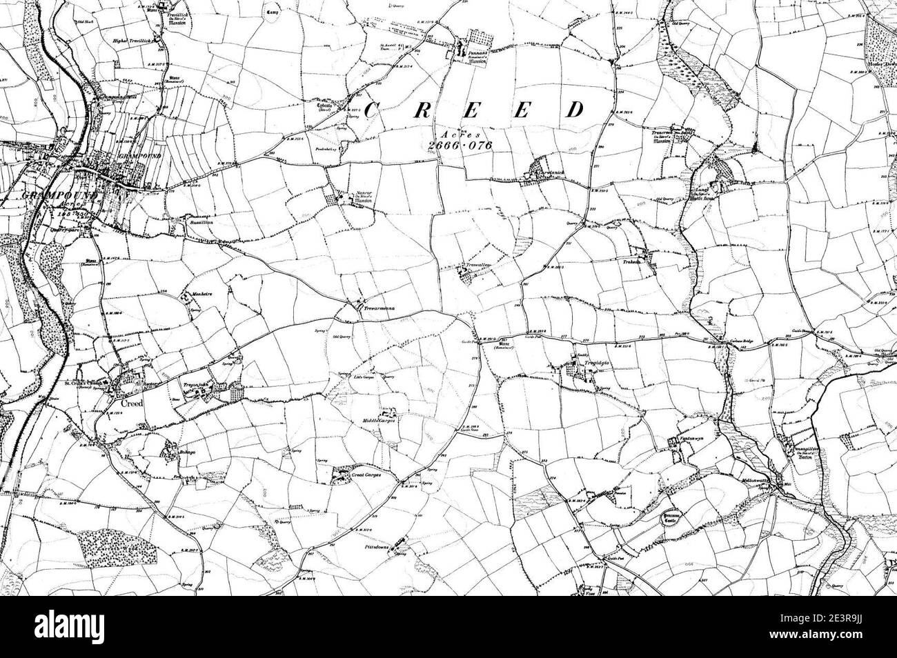 Map of Cornwall OS Map name 059-NW, Ordnance Survey, 1868-1896 Stock ...