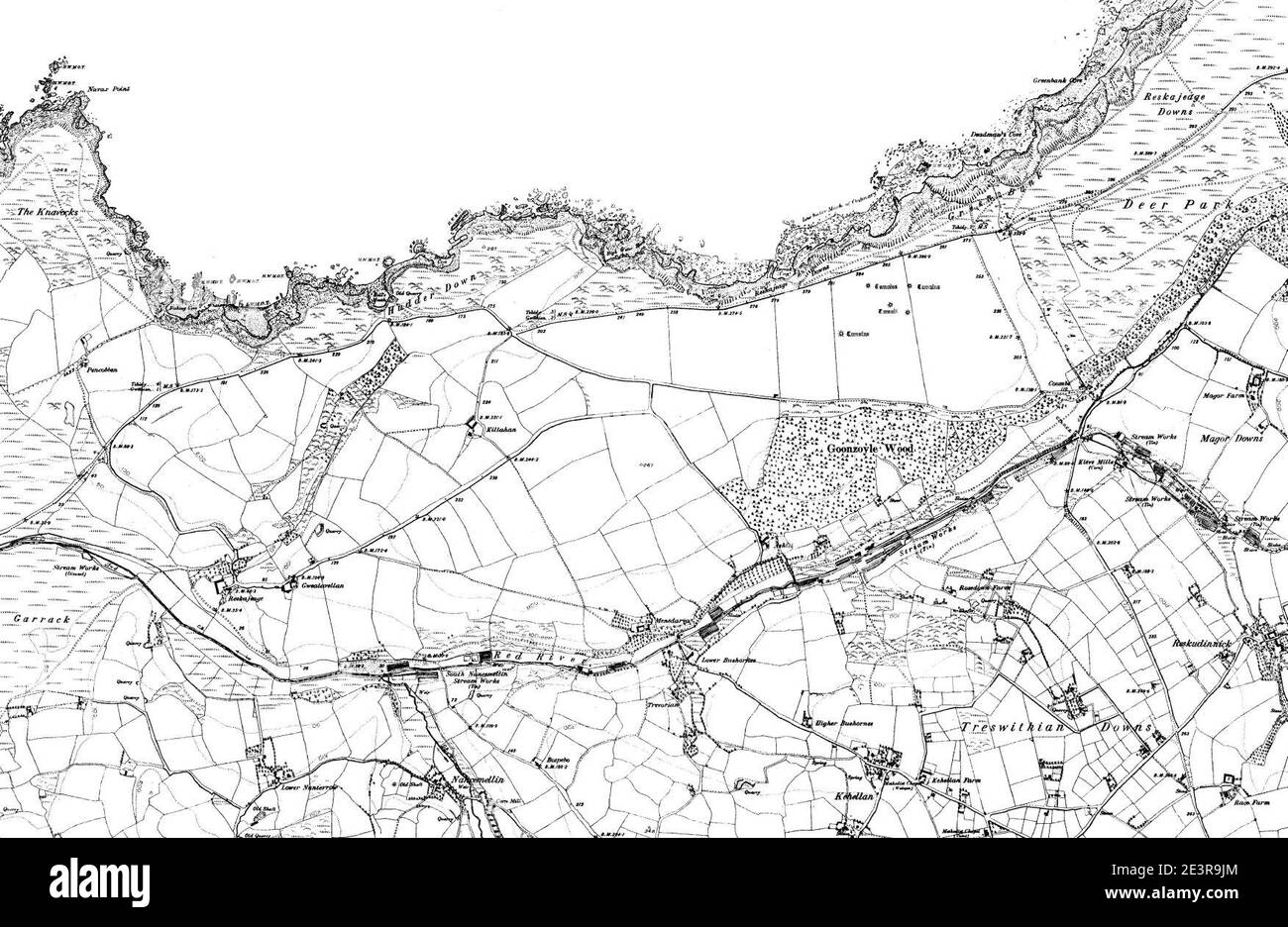 Map of Cornwall OS Map name 062-NE, Ordnance Survey, 1868-1896 Stock ...