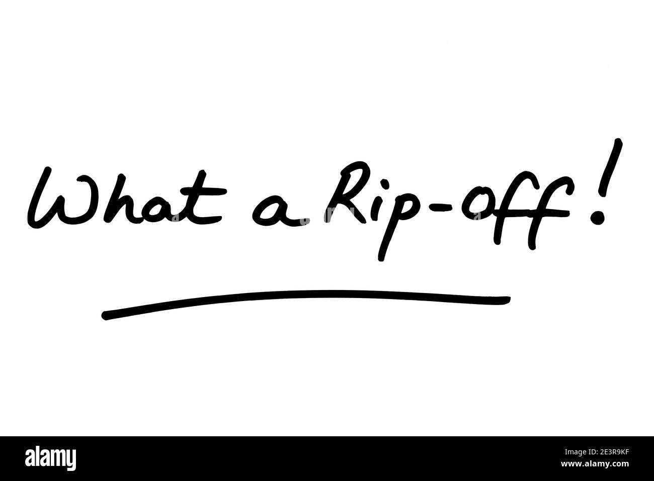 What a Rip-off! handwritten on a white background Stock Photo - Alamy