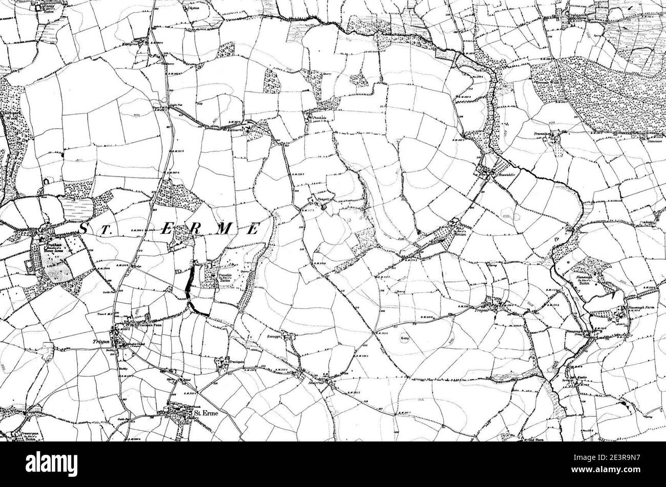 Map of Cornwall OS Map name 049-SW, Ordnance Survey, 1868-1896 Stock ...