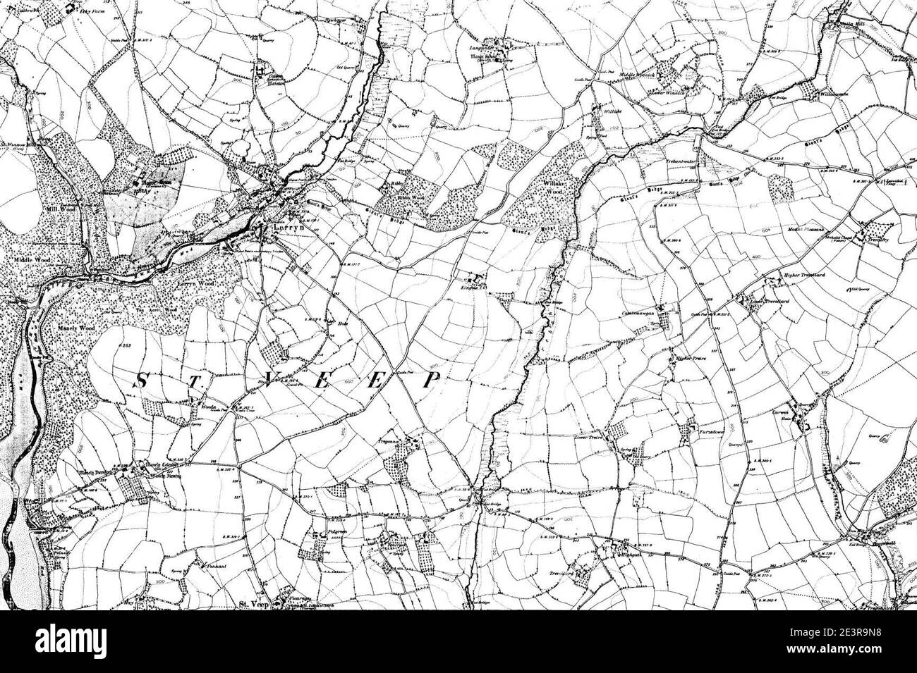 Map of Cornwall OS Map name 043-SW, Ordnance Survey, 1868-1896 Stock ...