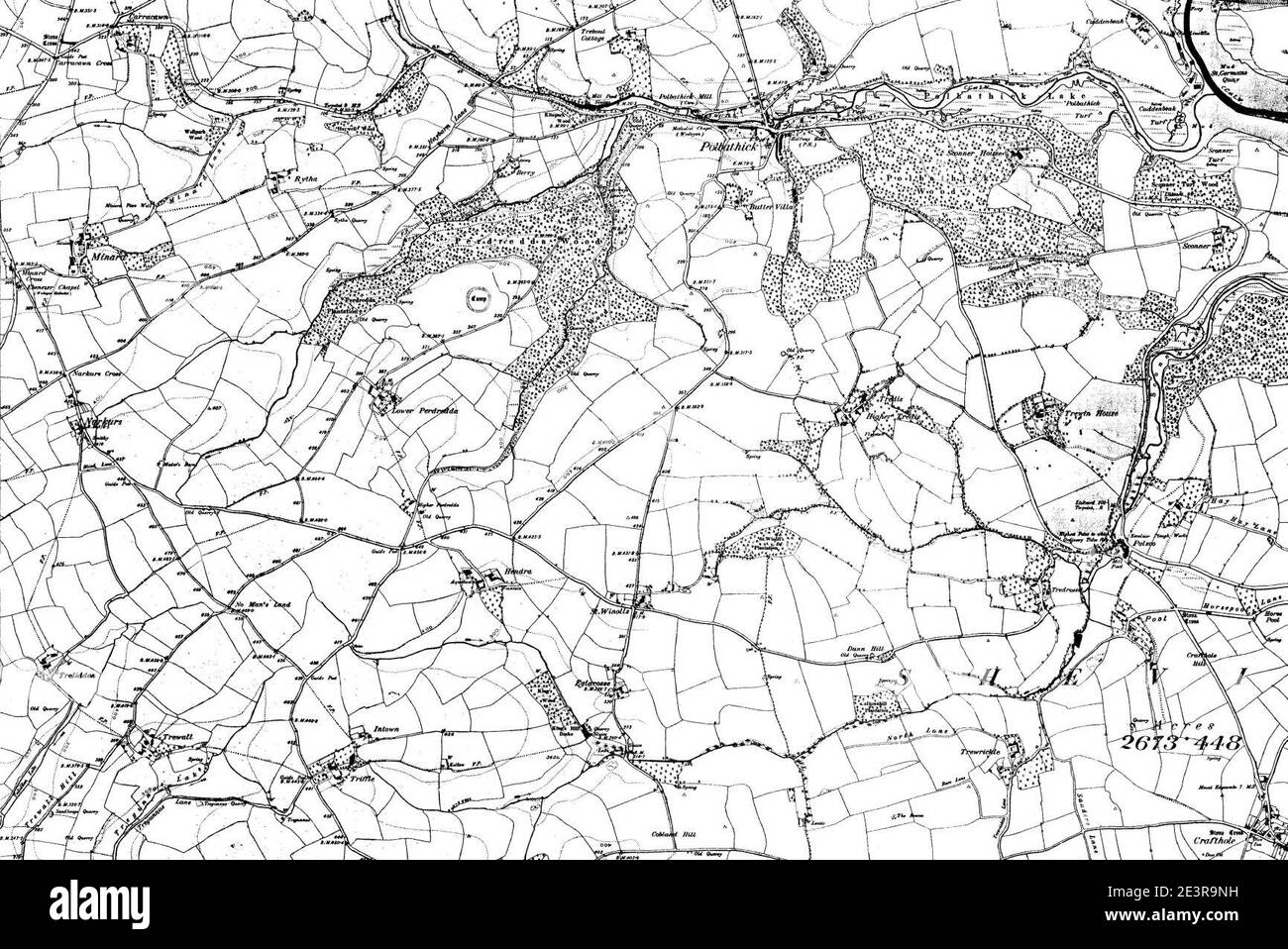 Map of Cornwall OS Map name 045-SW, Ordnance Survey, 1868-1896 Stock ...