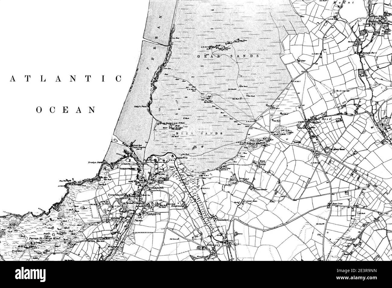Map of Cornwall OS Map name 048-NW, Ordnance Survey, 1868-1896 Stock ...