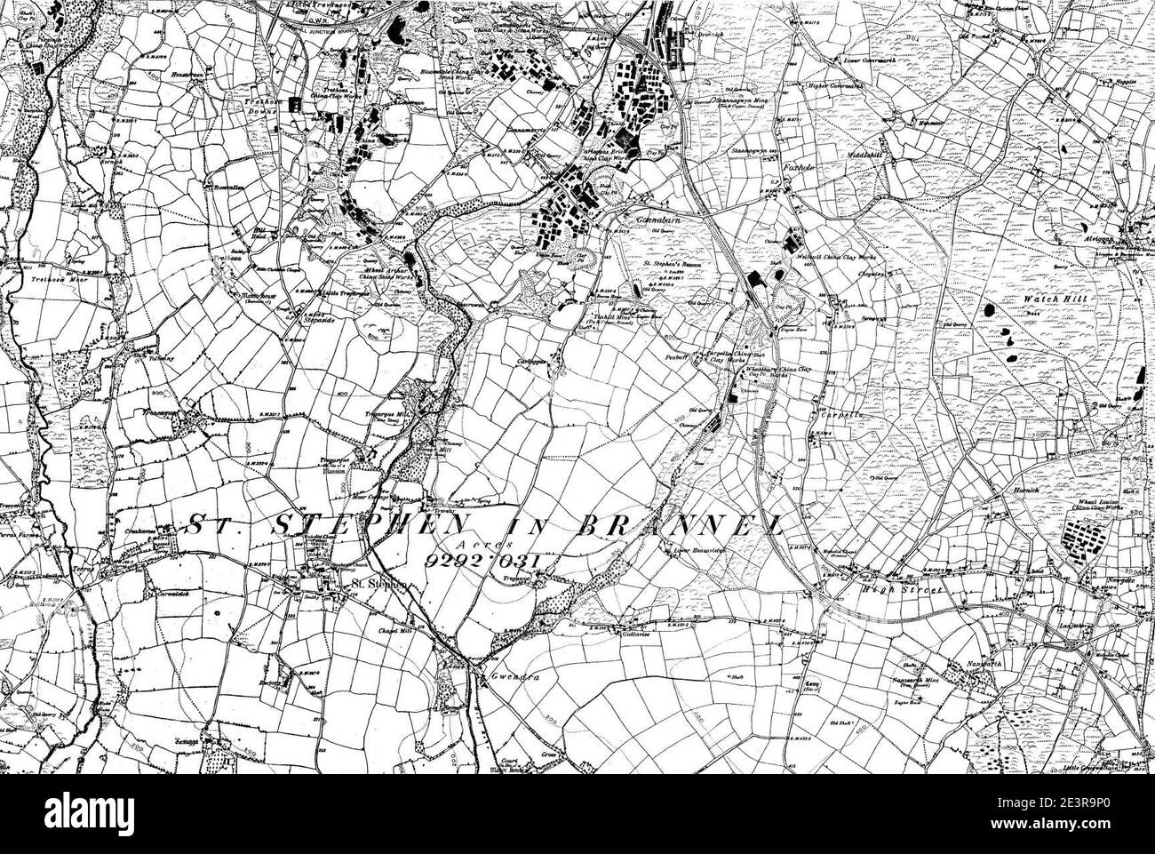 Map of Cornwall OS Map name 050-NW, Ordnance Survey, 1868-1896 Stock ...