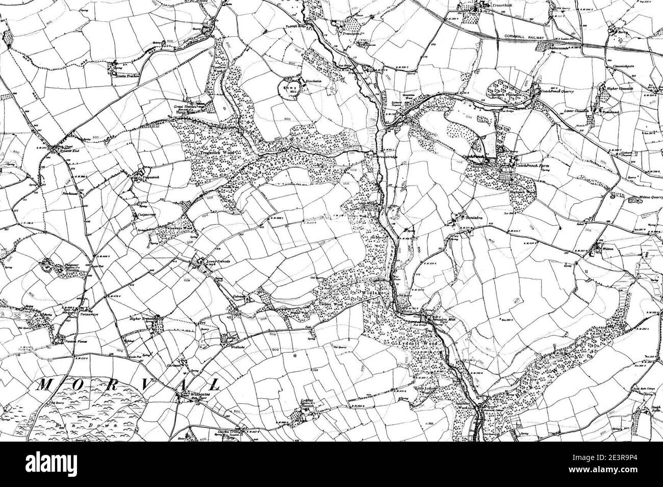Map of Cornwall OS Map name 044-NE, Ordnance Survey, 1868-1896 Stock ...