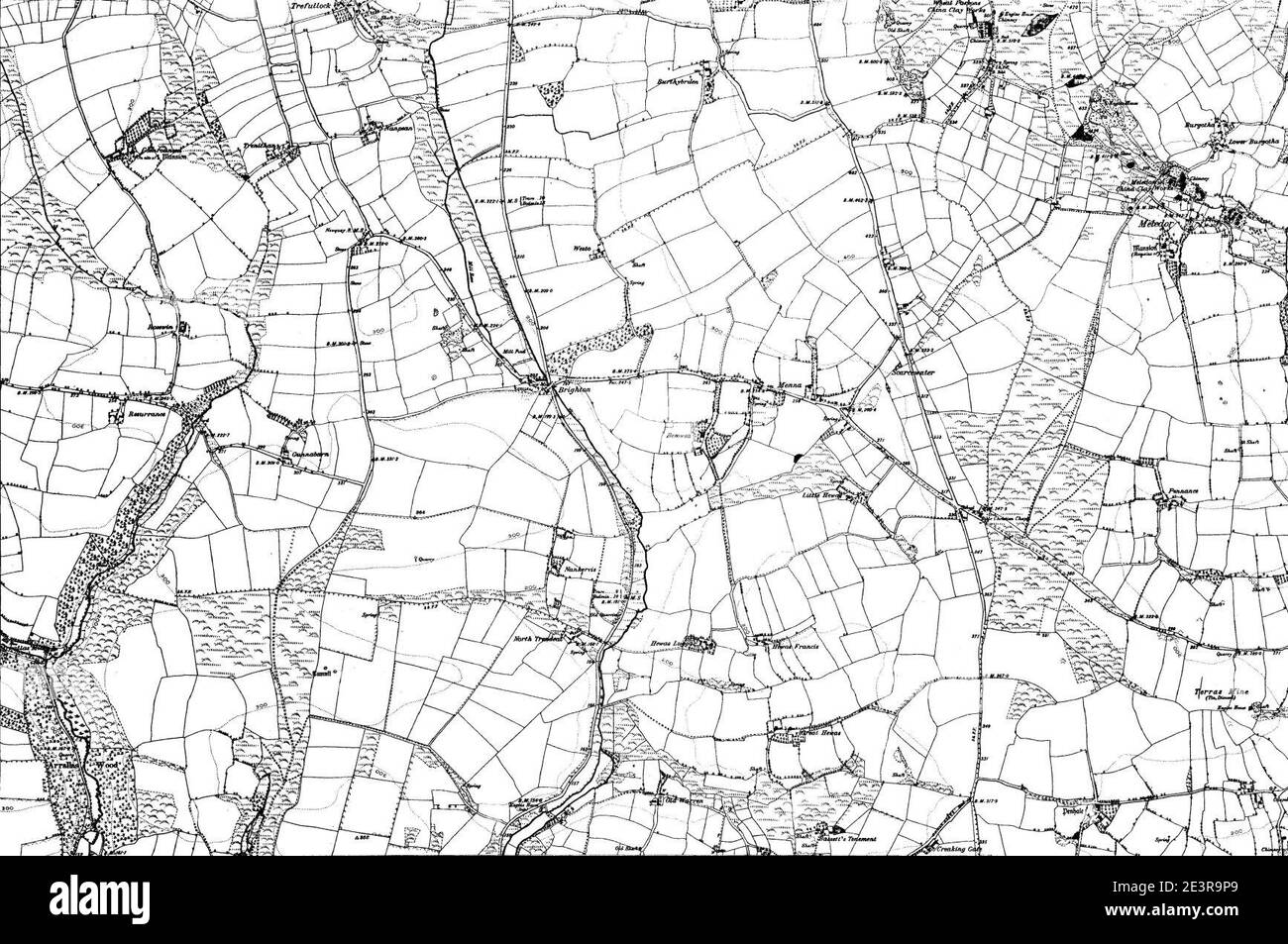 Map of Cornwall OS Map name 049-NE, Ordnance Survey, 1868-1896 Stock ...