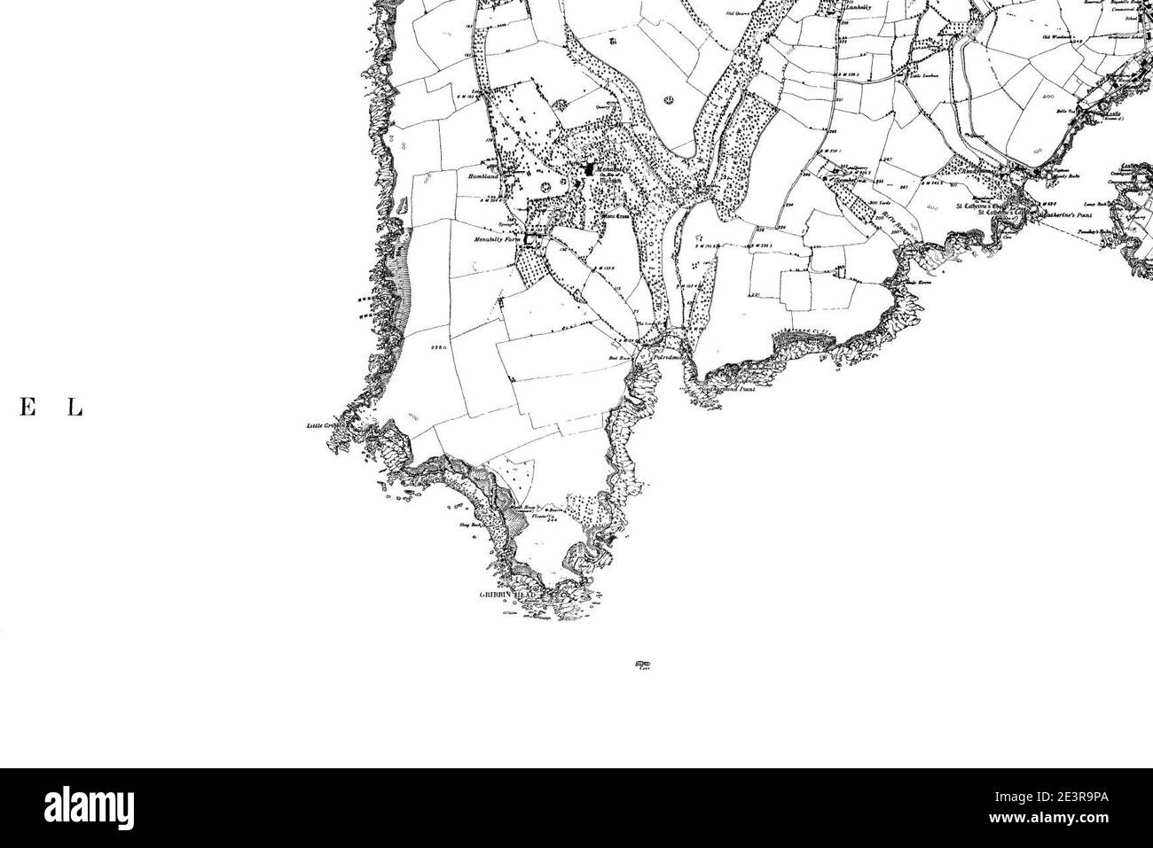 Map of Cornwall OS Map name 051-SE, Ordnance Survey, 1868-1896 Stock ...
