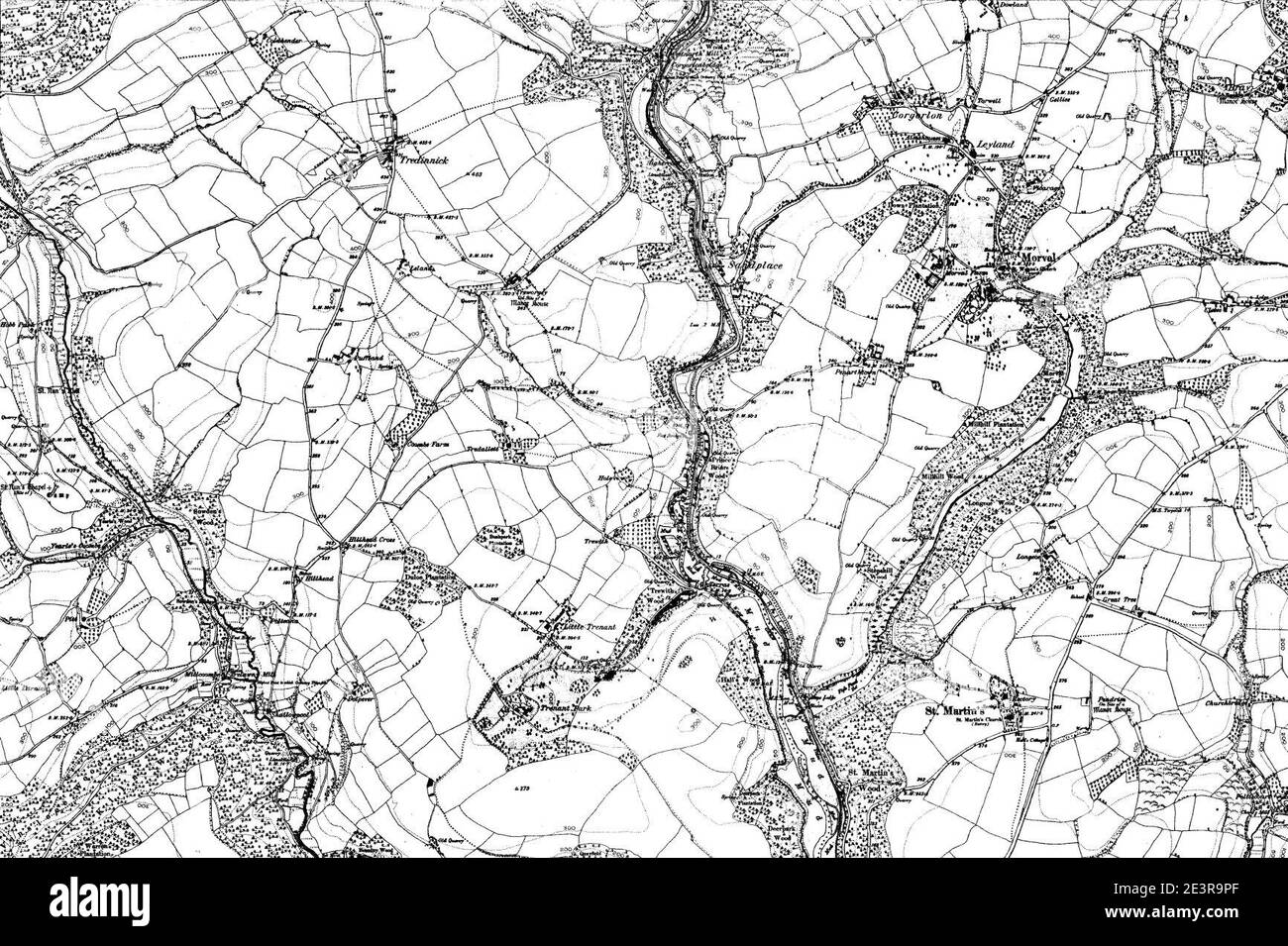 Map of Cornwall OS Map name 044-SW, Ordnance Survey, 1868-1896 Stock ...