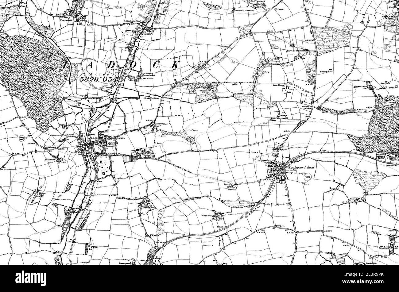 Map of Cornwall OS Map name 049-SE, Ordnance Survey, 1868-1896 Stock ...