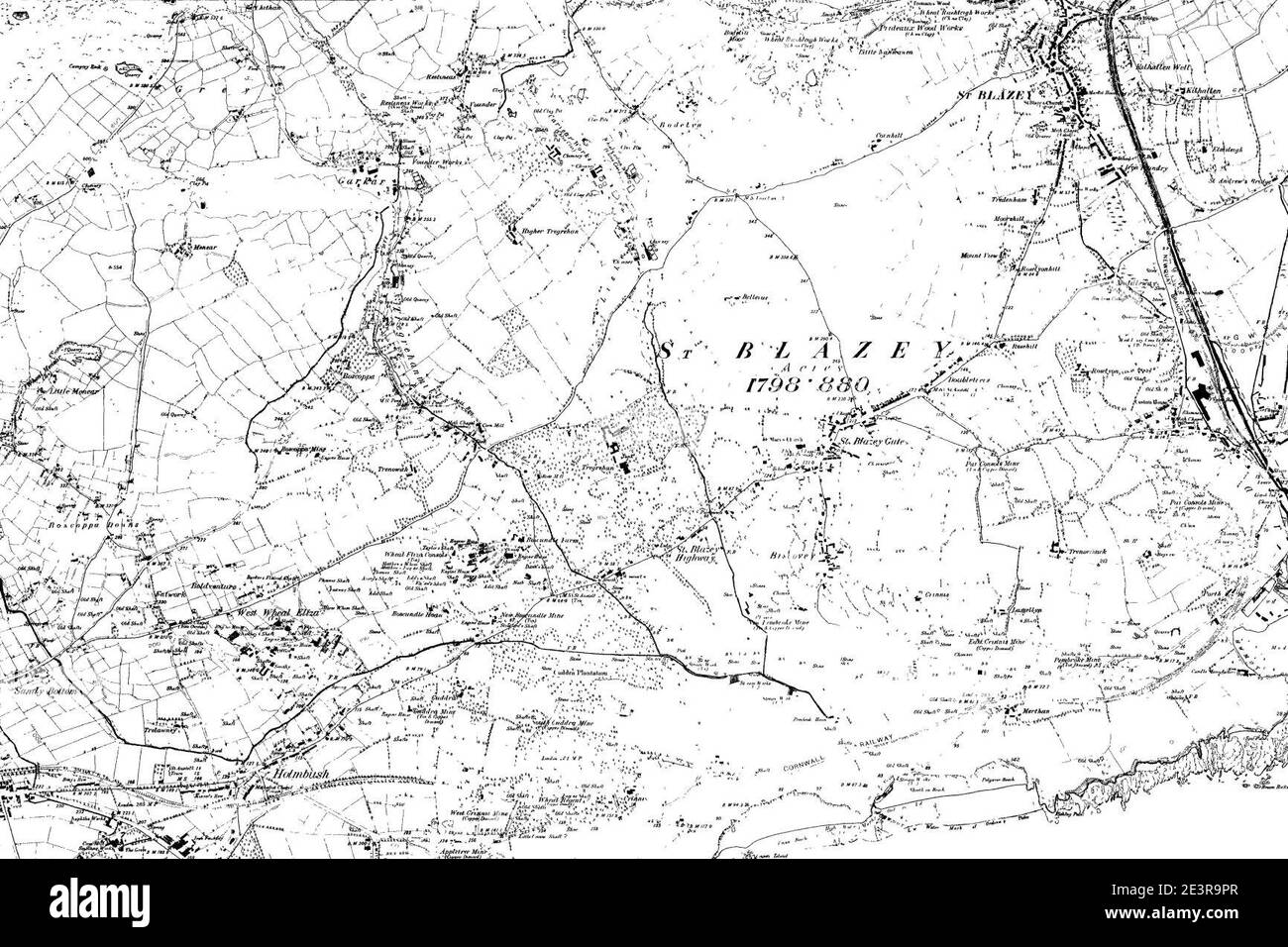 Map of Cornwall OS Map name 051-NW, Ordnance Survey, 1868-1896 Stock ...
