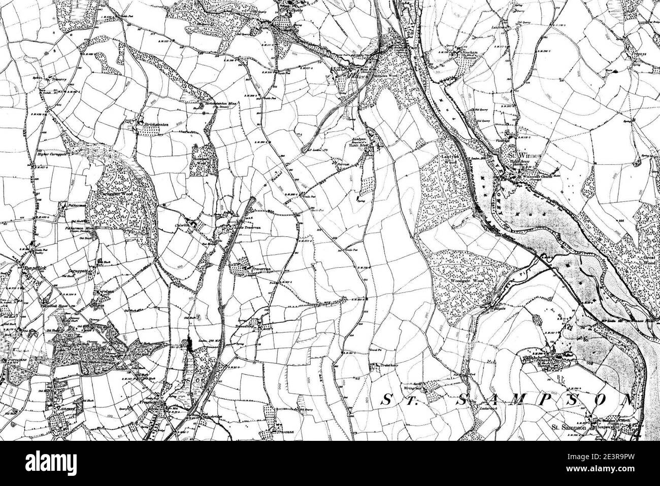 Map of Cornwall OS Map name 042-SE, Ordnance Survey, 1868-1896 Stock ...