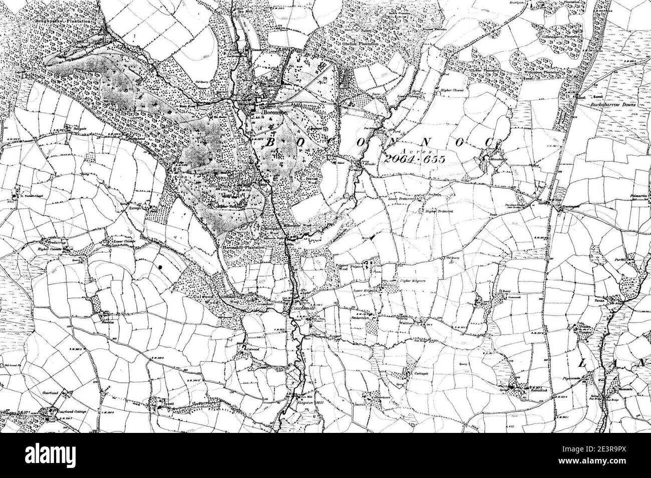 Map of Cornwall OS Map name 043-NW, Ordnance Survey, 1868-1896 Stock ...