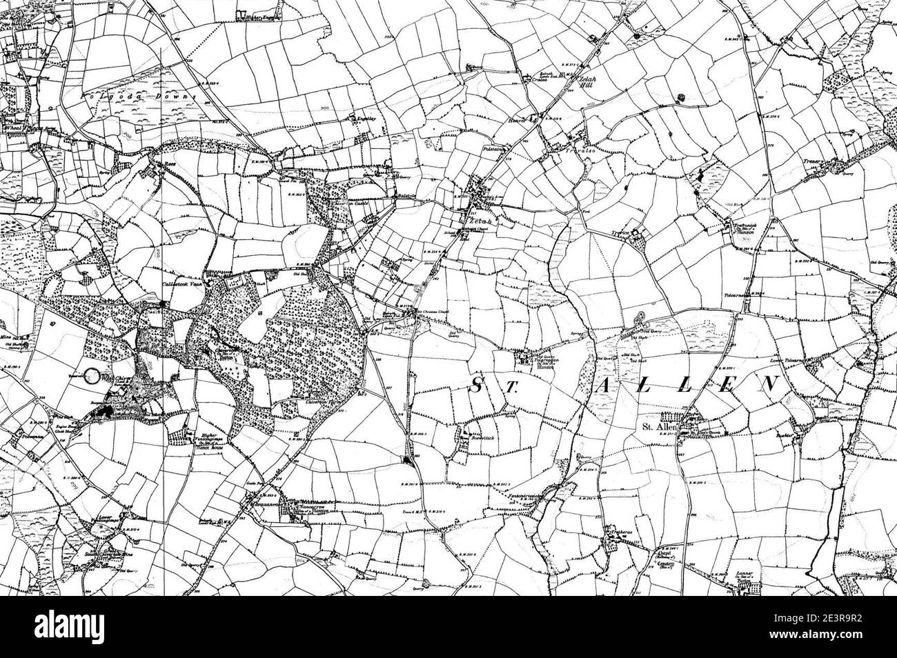 Map of Cornwall OS Map name 048-SE, Ordnance Survey, 1868-1896 Stock ...