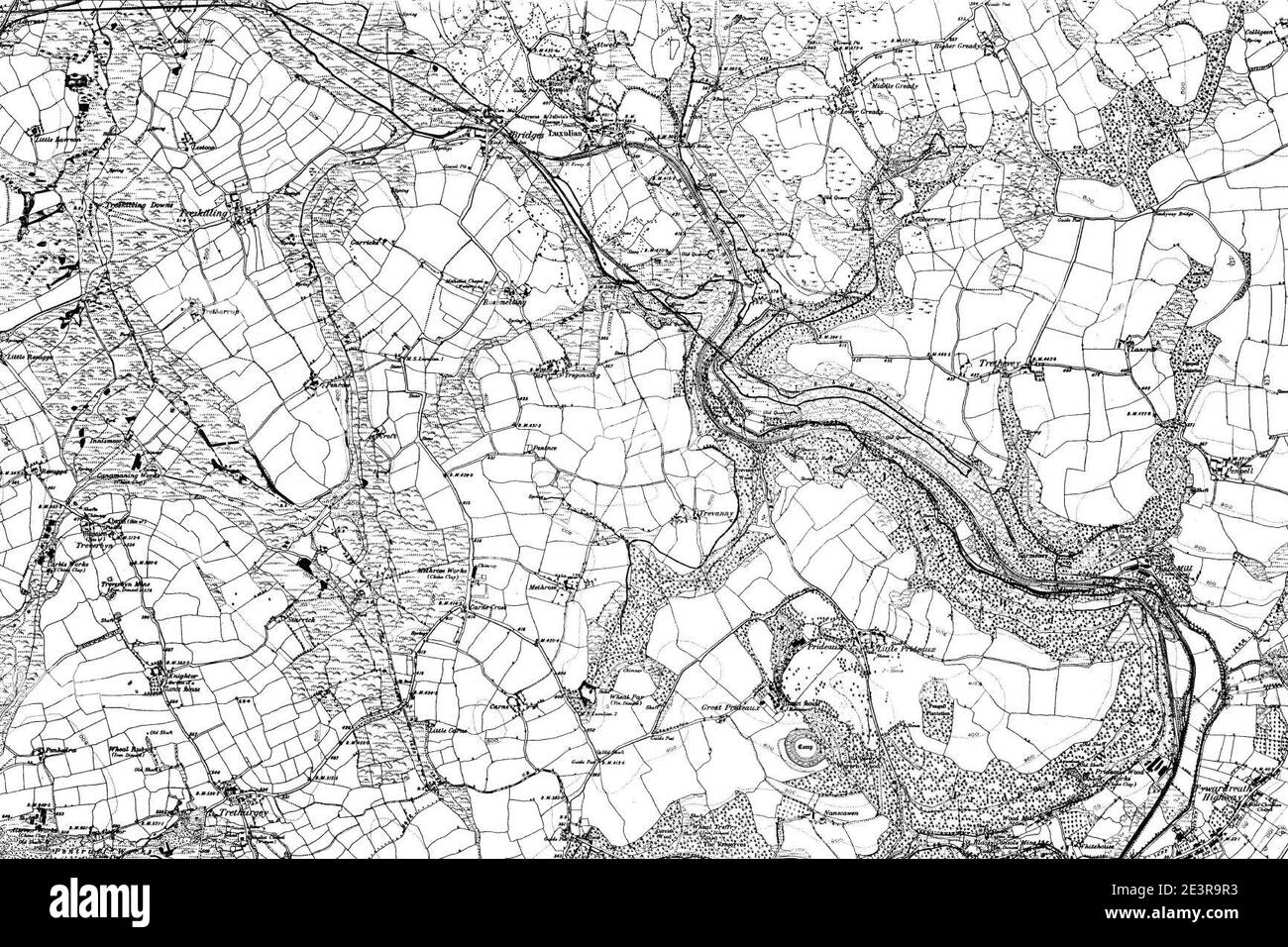 Map of Cornwall OS Map name 042-SW, Ordnance Survey, 1868-1896 Stock ...