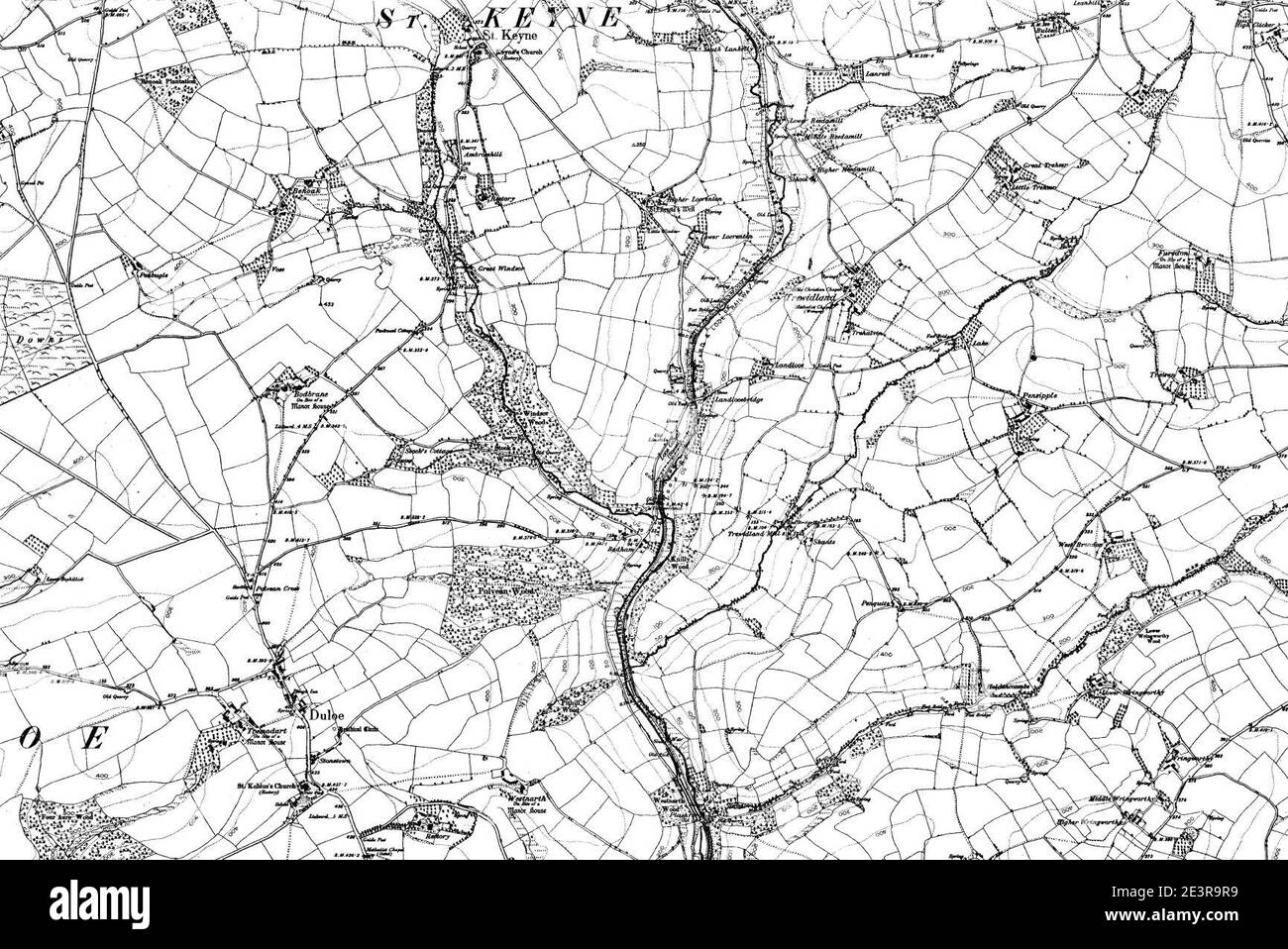 Map of Cornwall OS Map name 044-NW, Ordnance Survey, 1868-1896 Stock ...
