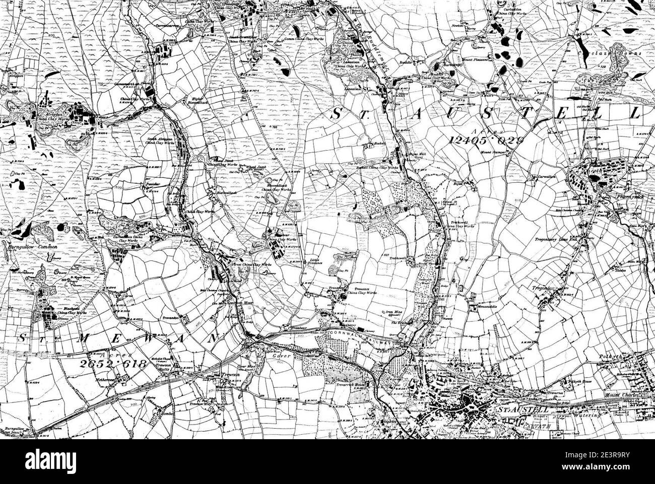 Map of Cornwall OS Map name 050-NE, Ordnance Survey, 1868-1896 Stock ...