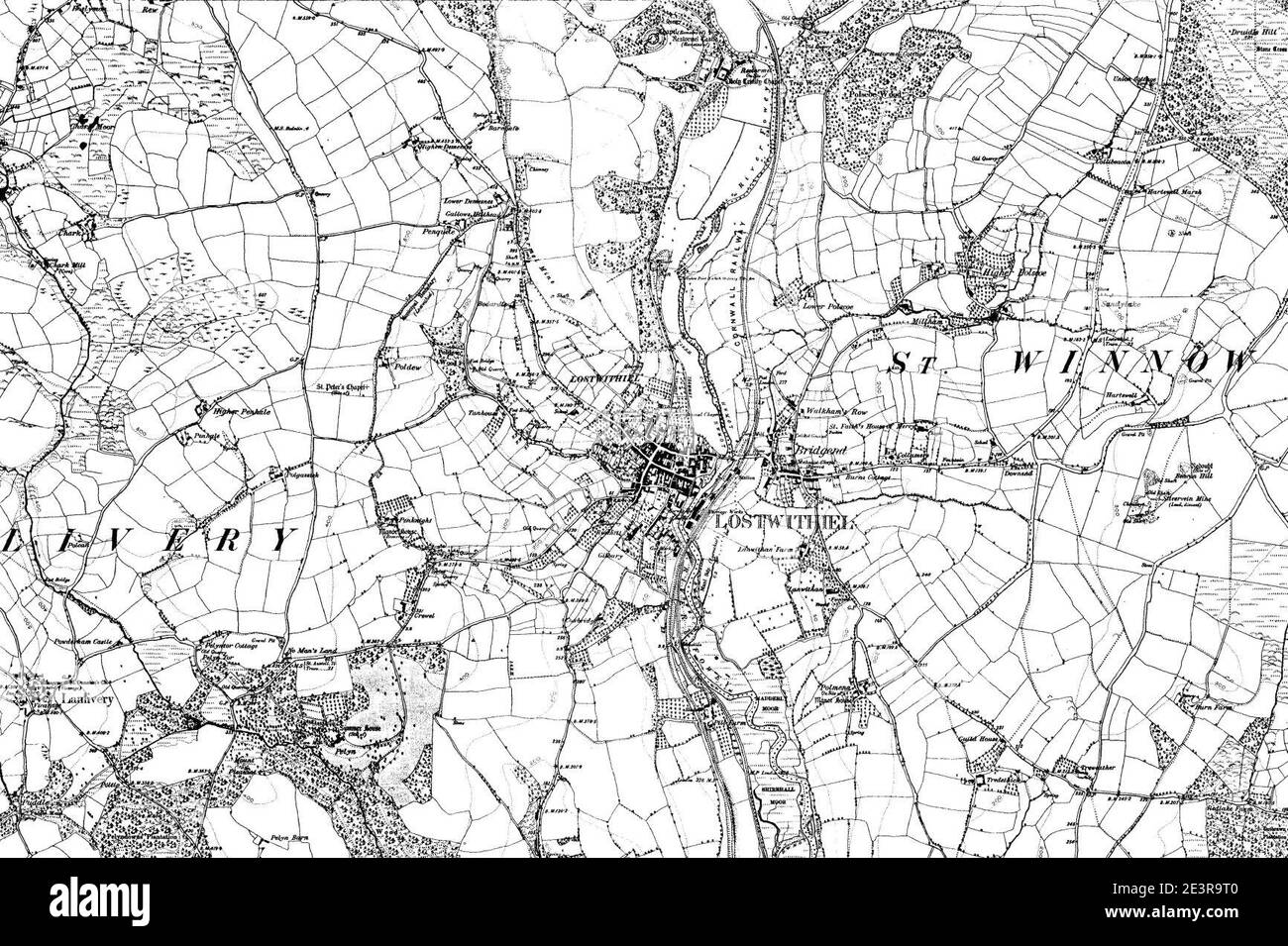 Map of Cornwall OS Map name 042-NE, Ordnance Survey, 1868-1896 Stock ...
