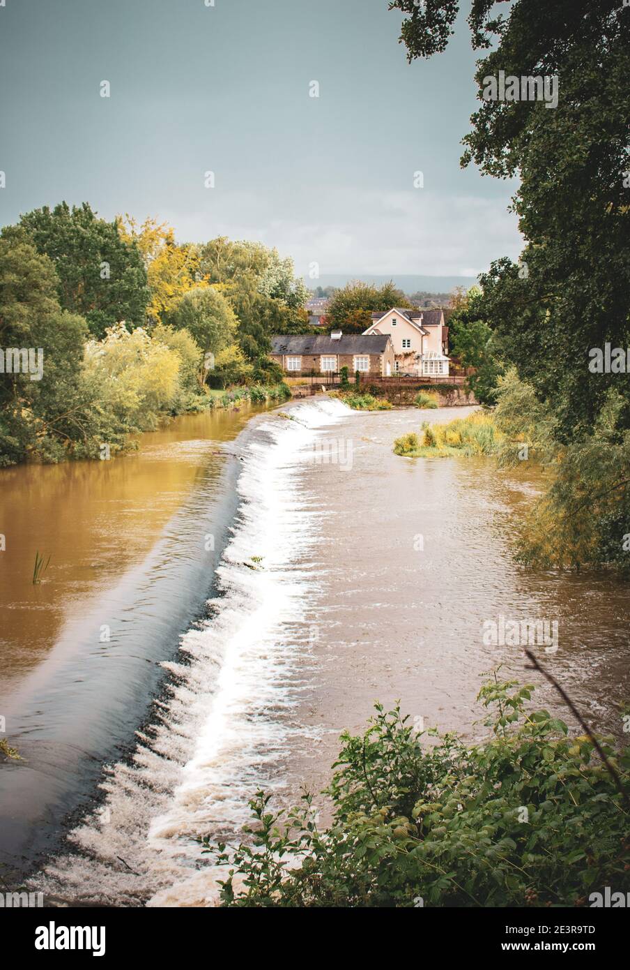 River Teme, Shropshire in summertime. This river feeds the market town ...