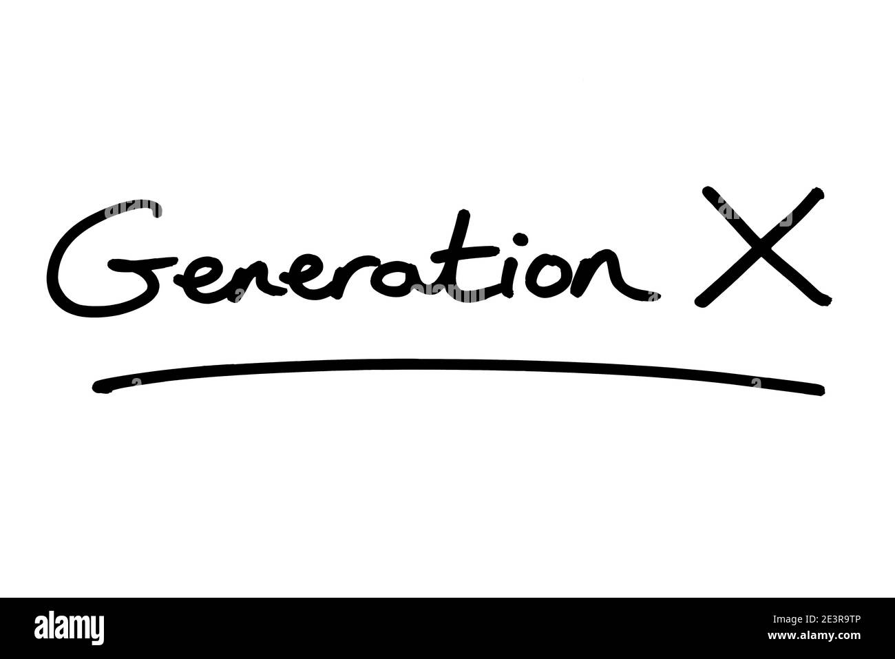 Generation X, handwritten on a white background Stock Photo - Alamy