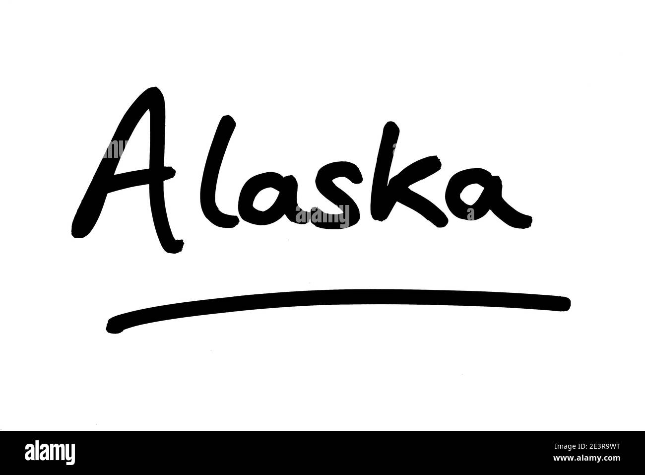 Alaska - a state in the United States of America, handwritten on a ...