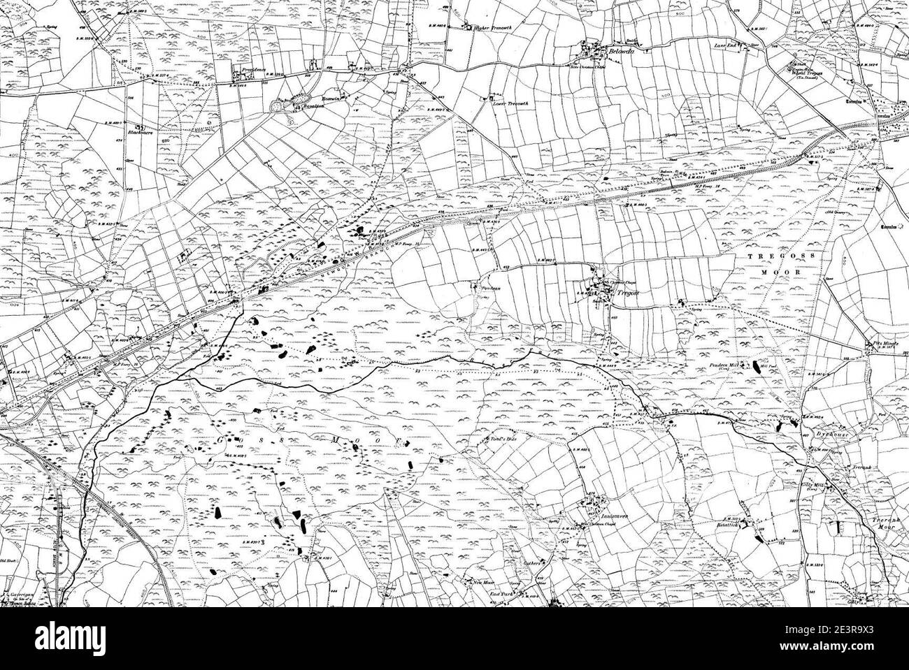 Map of Cornwall OS Map name 041-NW, Ordnance Survey, 1868-1896 Stock ...