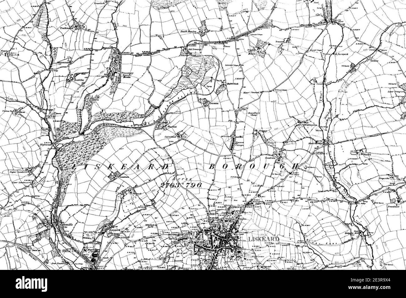 Map of Cornwall OS Map name 036-NW, Ordnance Survey, 1868-1896 Stock ...