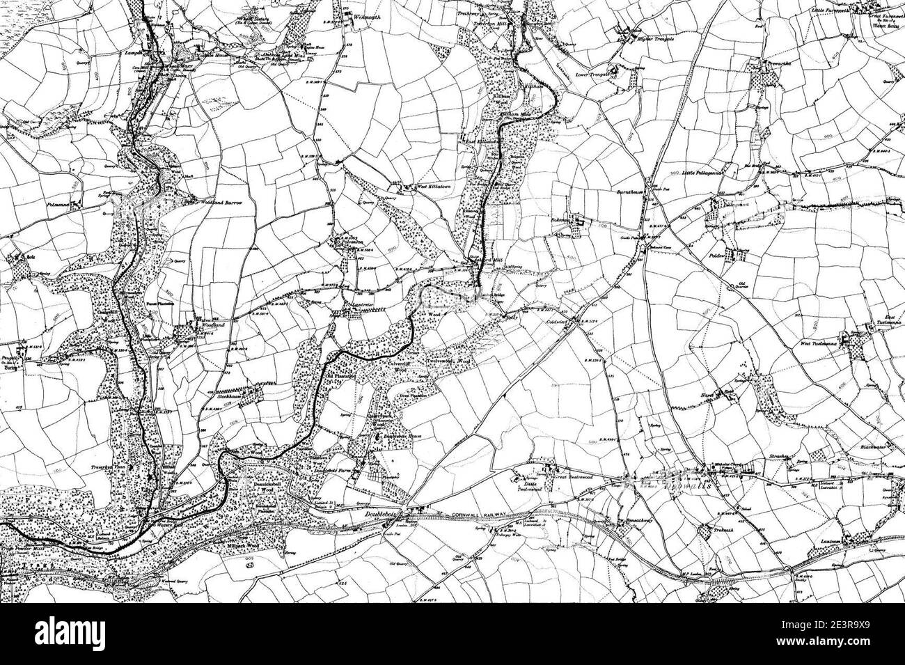 Map of Cornwall OS Map name 035-NE, Ordnance Survey, 1868-1896 Stock ...