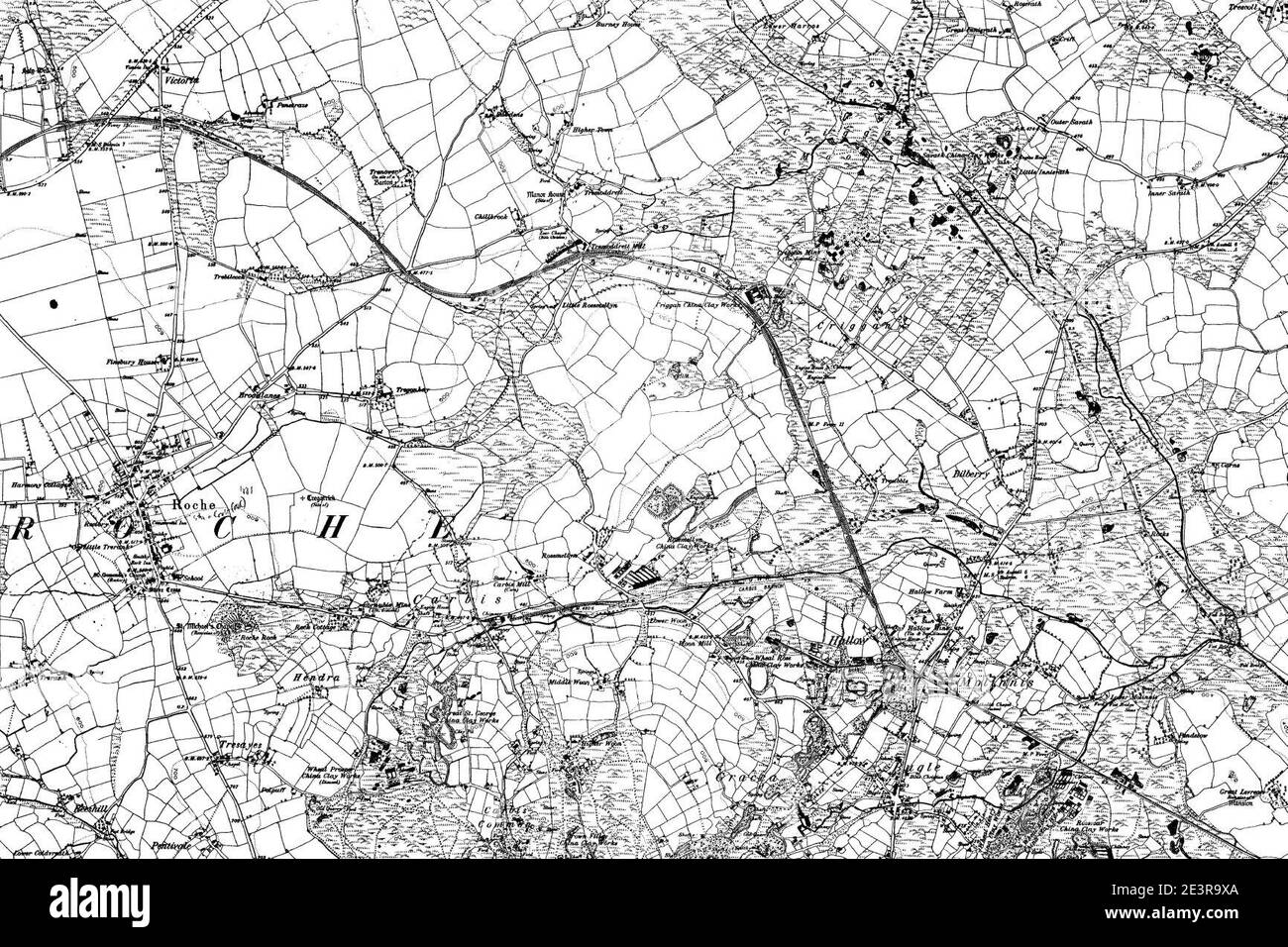 Map of Cornwall OS Map name 041-NE, Ordnance Survey, 1868-1896 Stock ...