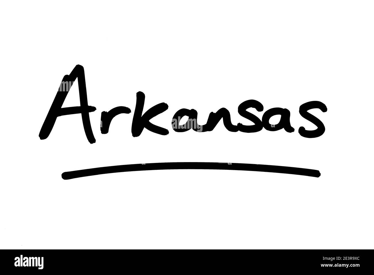 Arkansas - a state in the United States of America, handwritten on a ...