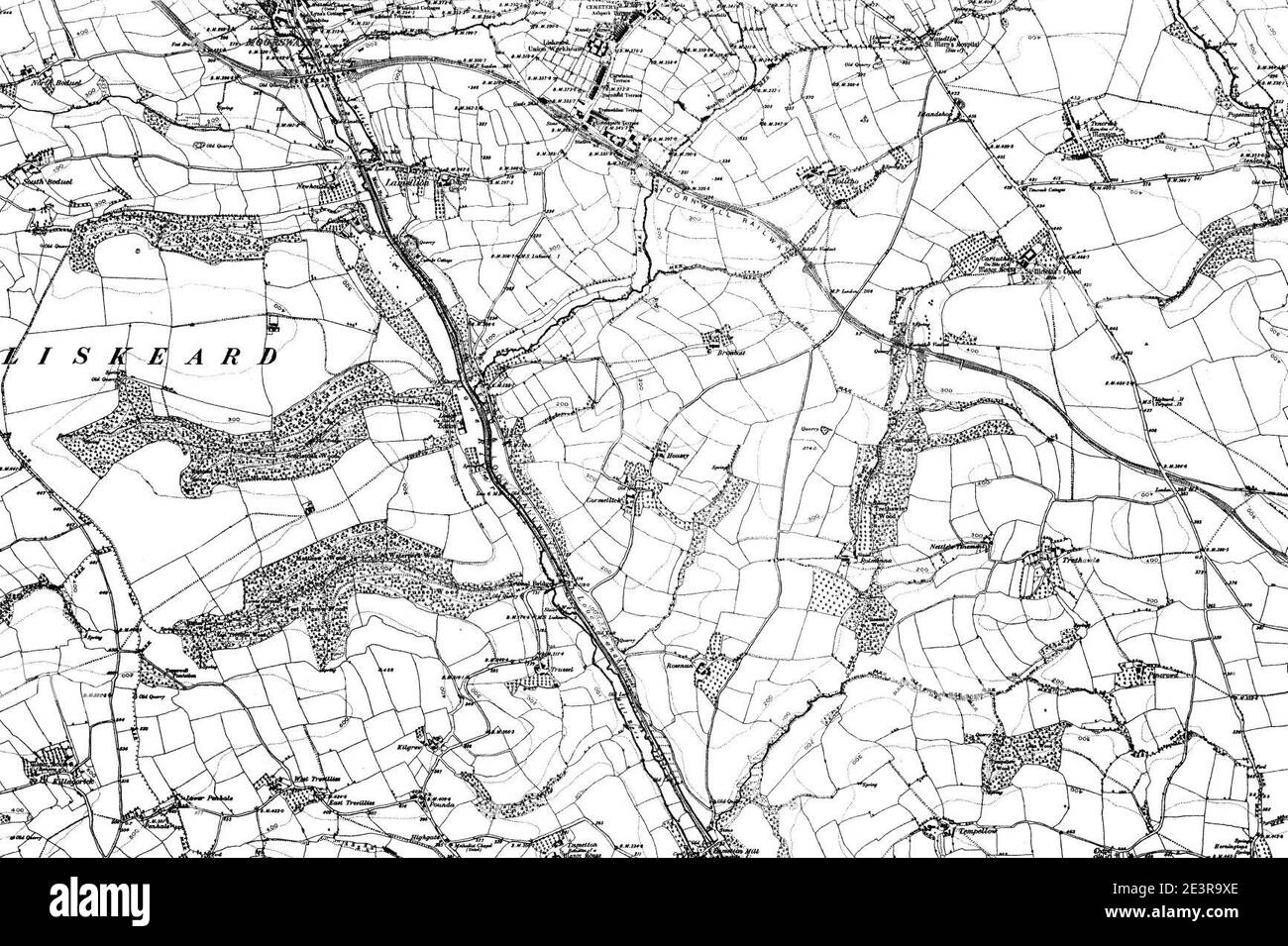 Map of Cornwall OS Map name 036-SW, Ordnance Survey, 1868-1896 Stock ...