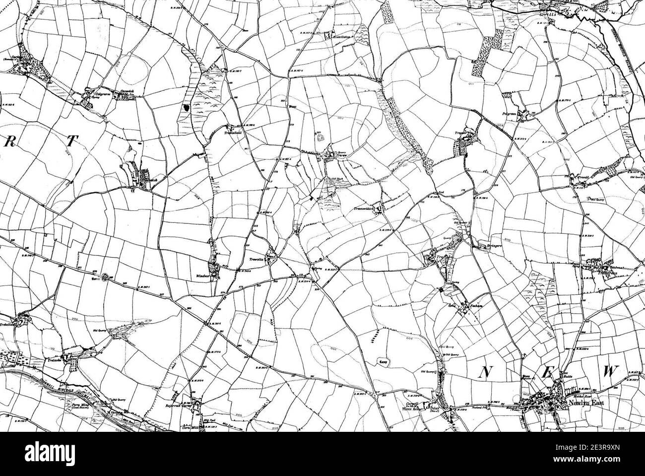 Map of Cornwall OS Map name 039-SE, Ordnance Survey, 1868-1896 Stock ...