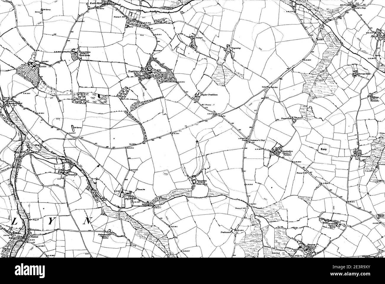 Map of Cornwall OS Map name 040-SW, Ordnance Survey, 1868-1896 Stock ...