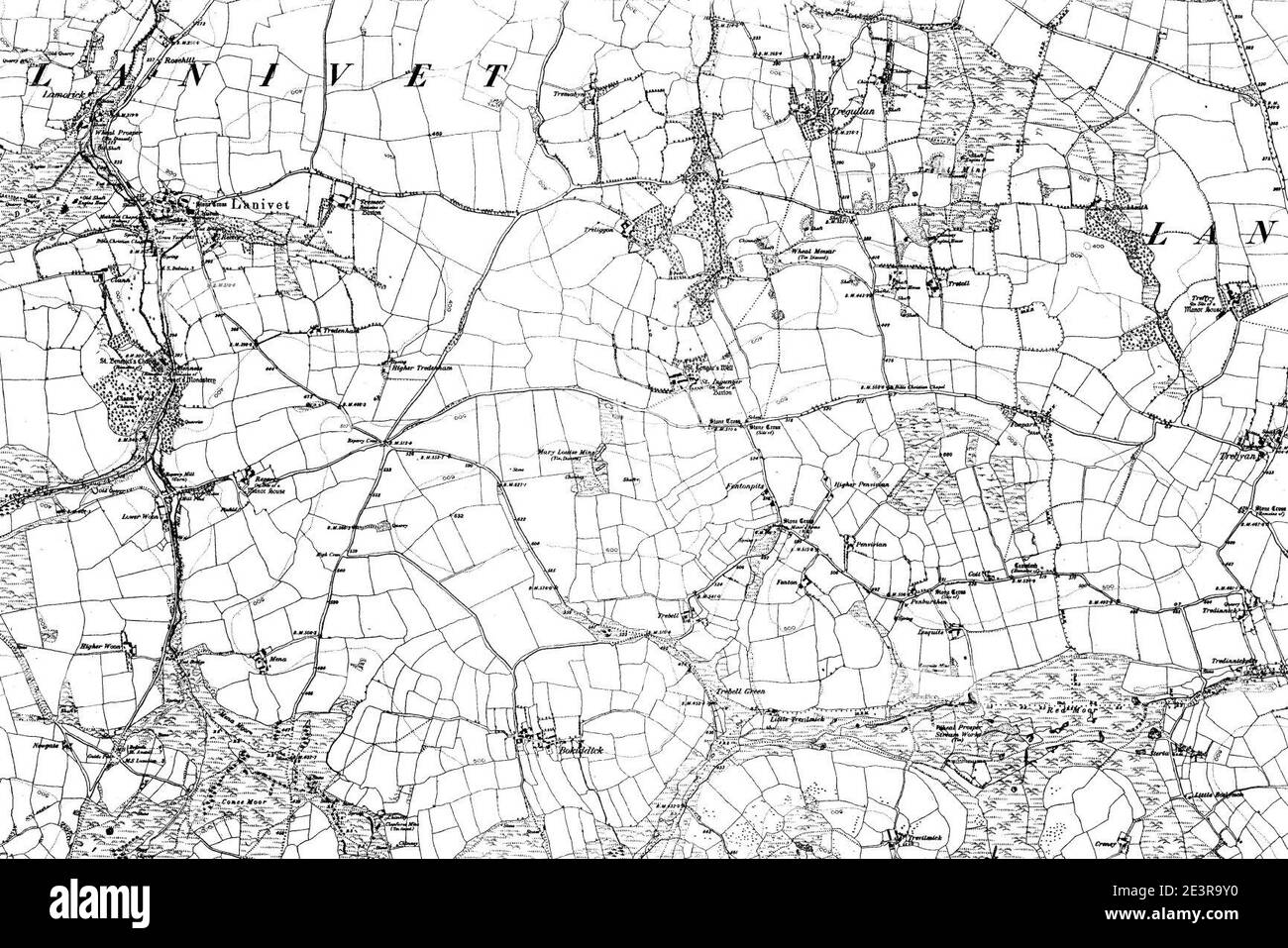 Map of Cornwall OS Map name 034-SW, Ordnance Survey, 1868-1896 Stock ...