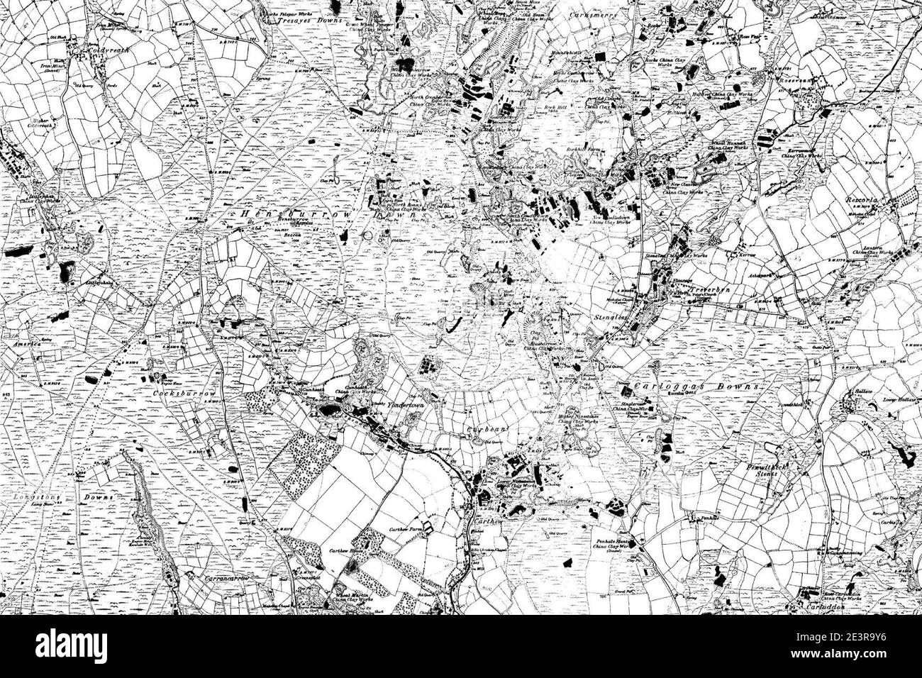 Map of Cornwall OS Map name 041-SE, Ordnance Survey, 1868-1896 Stock ...