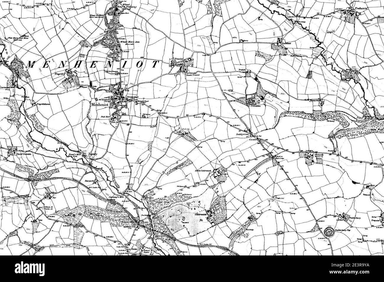 Map of Cornwall OS Map name 036-SE, Ordnance Survey, 1868-1896 Stock ...