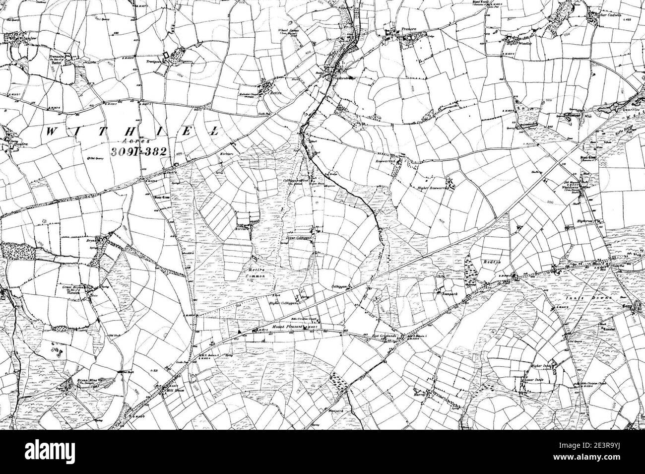 Map of Cornwall OS Map name 033-SE, Ordnance Survey, 1868-1896 Stock ...