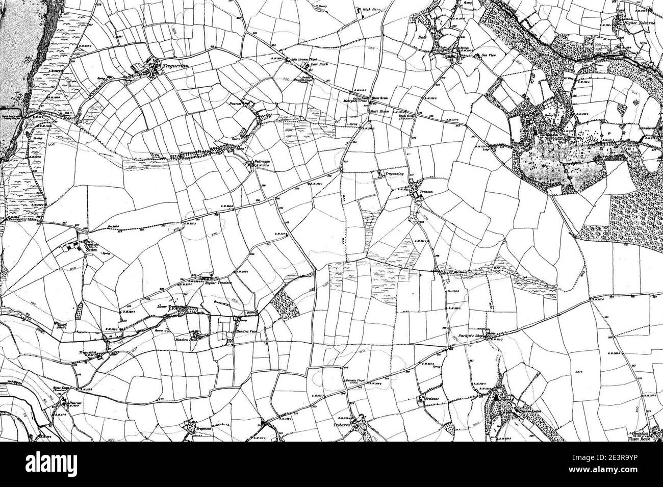 Map of Cornwall OS Map name 032-SW, Ordnance Survey, 1868-1896 Stock ...
