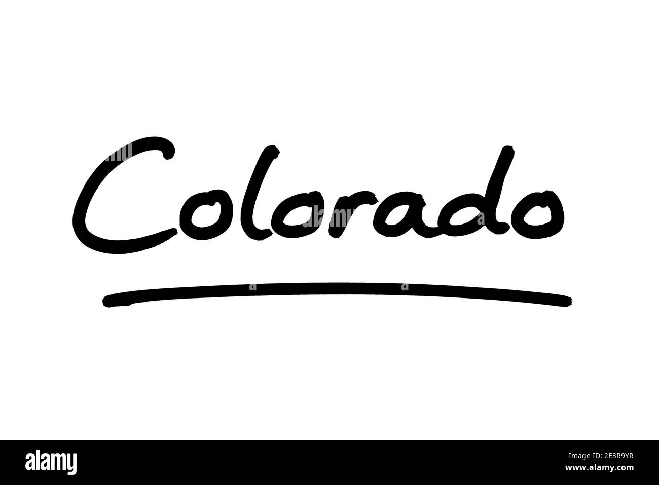 Colorado - a state in the United States of America, handwritten on a ...