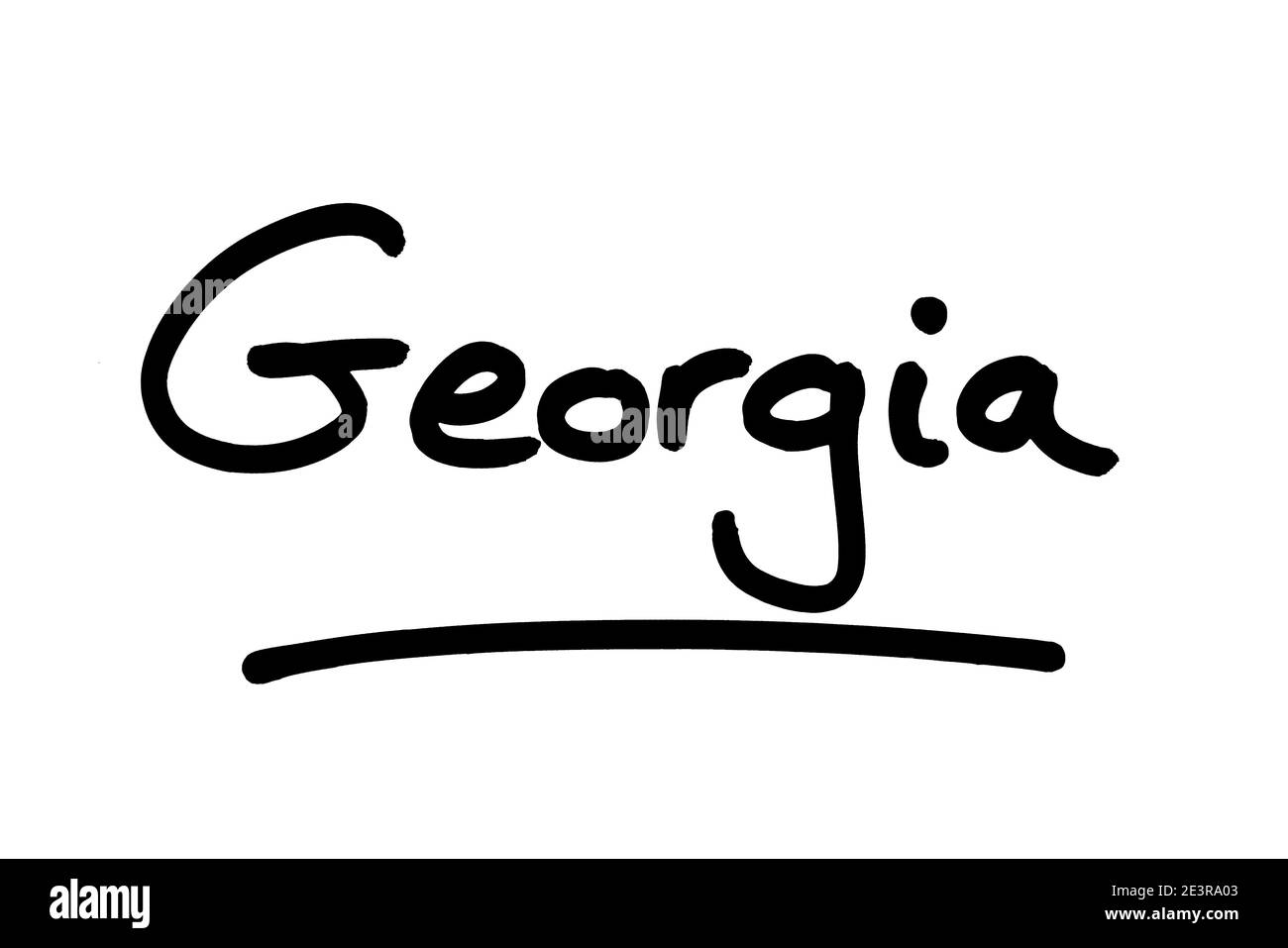 Georgia - a state in the United States of America, handwritten on a ...