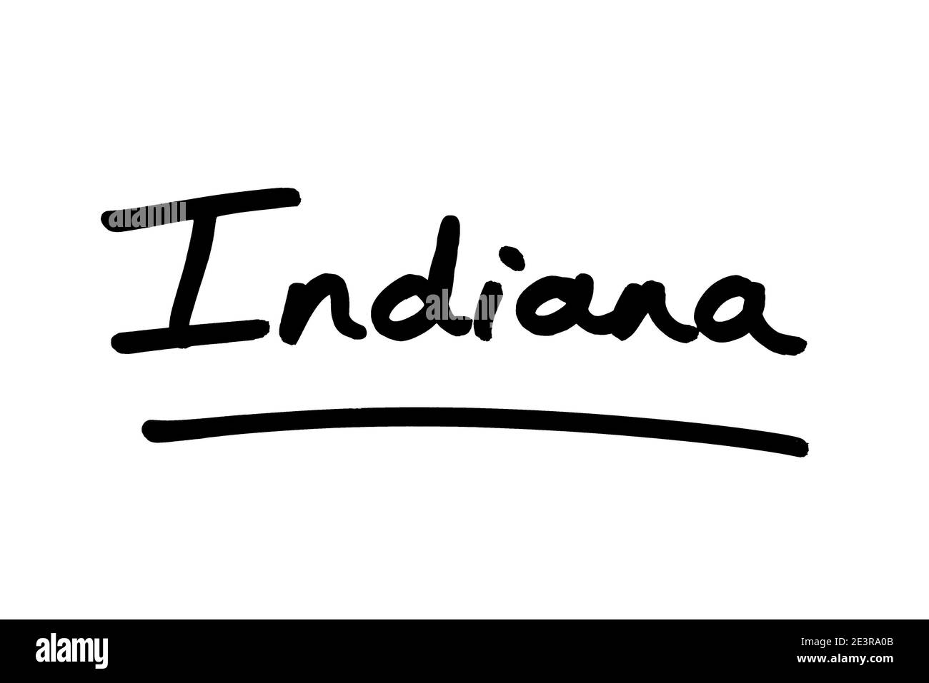 Indiana - a state in the United States of America, handwritten on a ...