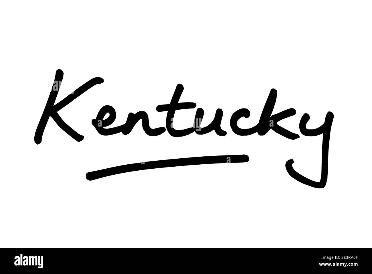 Kentucky - a state in the United States of America, handwritten on a ...