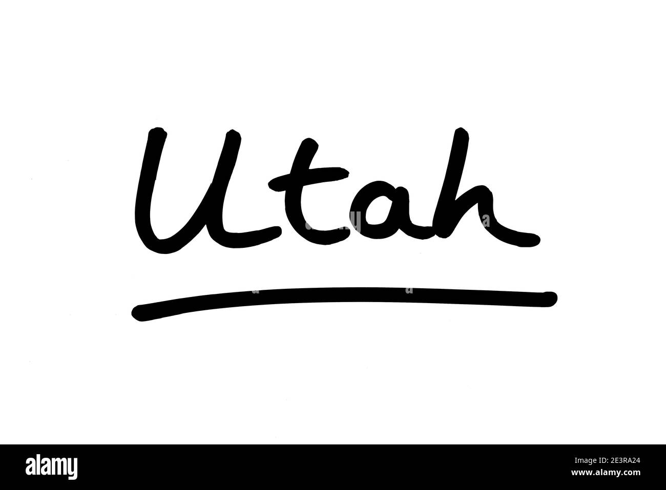 Utah - a state in the United States of America, handwritten on a white ...