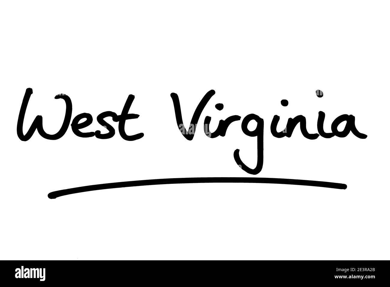 West Virginia - a state in the United States of America, handwritten on ...