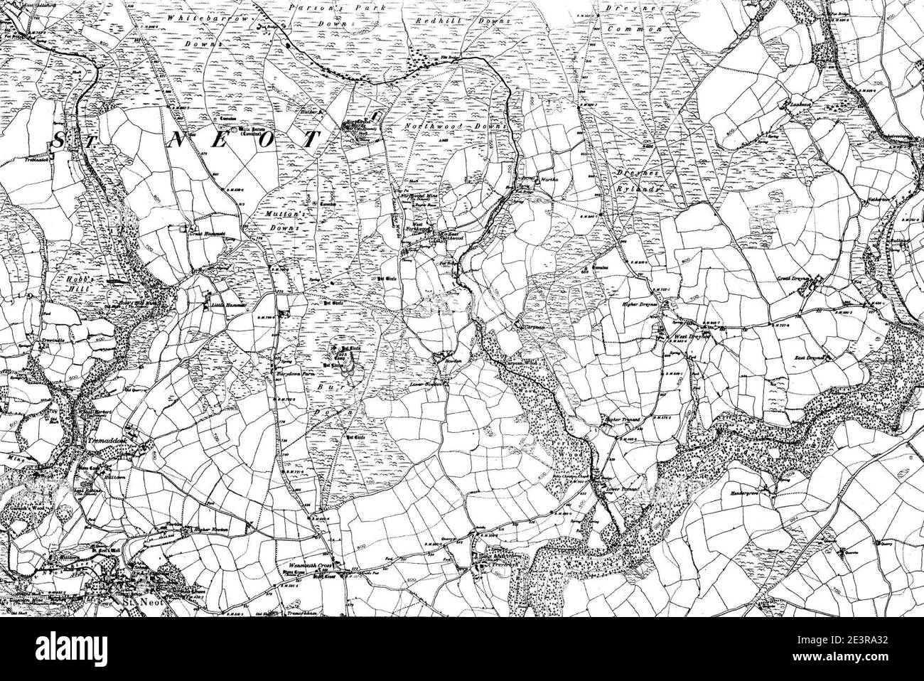 Map of Cornwall OS Map name 027-SE, Ordnance Survey, 1868-1896 Stock ...