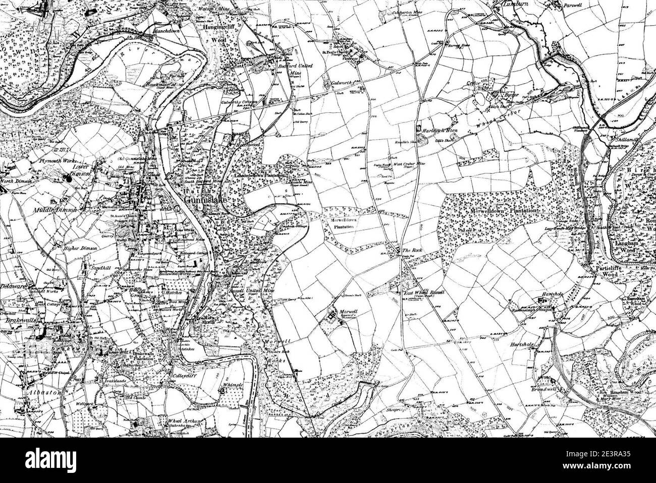 Map of Cornwall OS Map name 030-NW, Ordnance Survey, 1868-1896 Stock ...