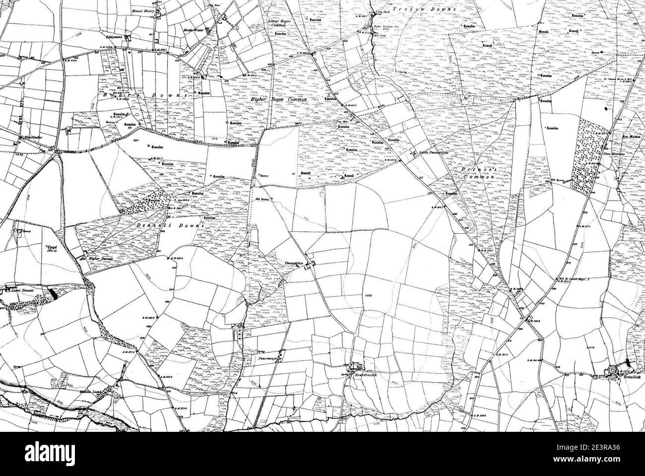 Map of Cornwall OS Map name 032-NE, Ordnance Survey, 1868-1896 Stock ...