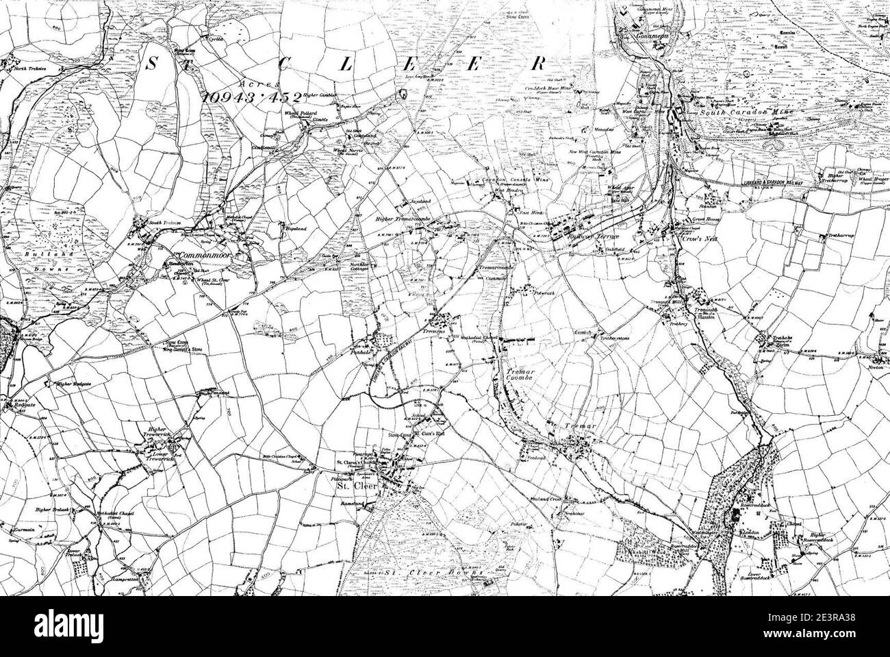 Map of Cornwall OS Map name 028-SW, Ordnance Survey, 1868-1896 Stock ...