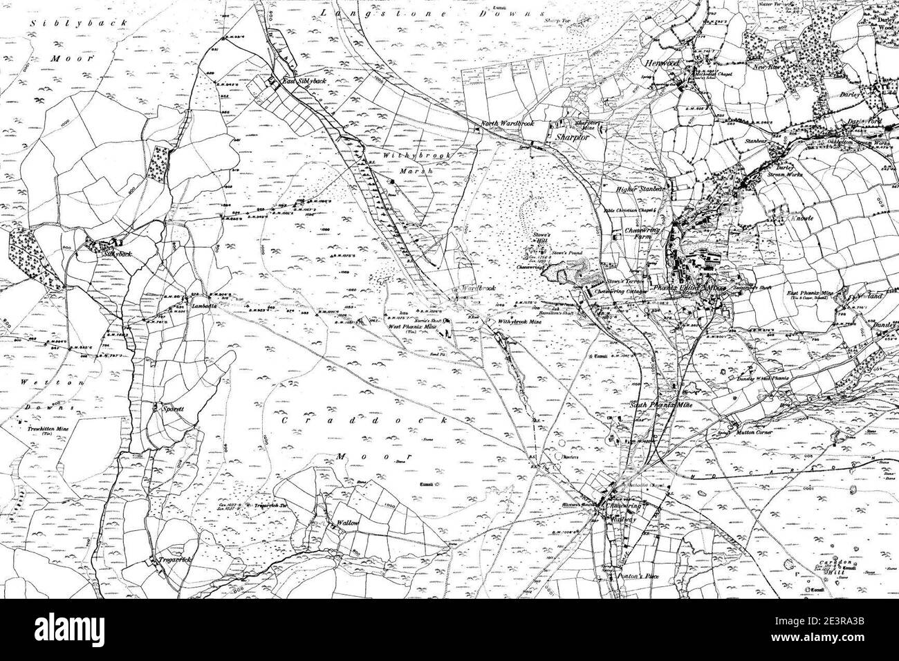 Map of Cornwall OS Map name 028-NW, Ordnance Survey, 1868-1896 Stock ...