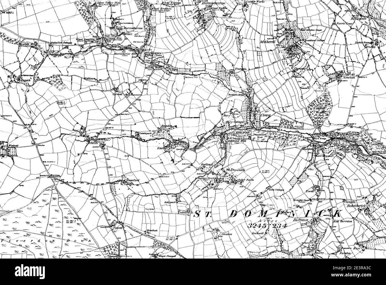 Map of Cornwall OS Map name 029-SE, Ordnance Survey, 1868-1896 Stock ...